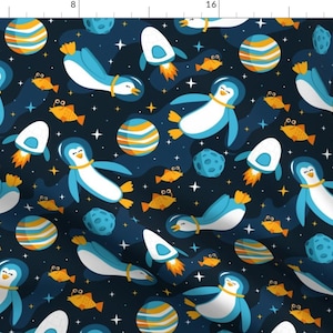 Space Fabric - Intergalactic Penguins by Robyriker - Space Arctic ...