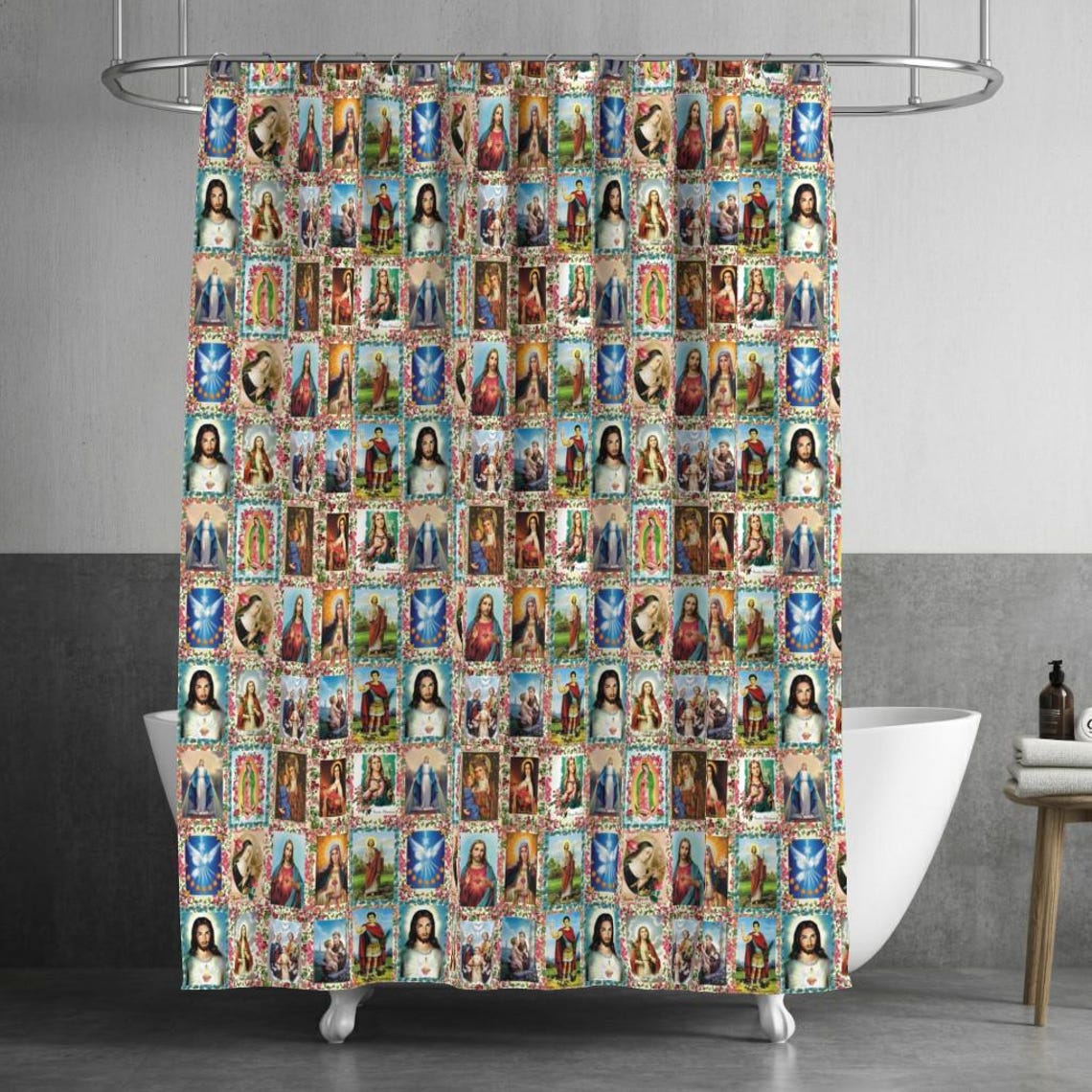 Catholic Saints Extra Wide Sateen Fabric Religious Catholic Saints ...
