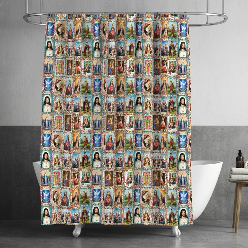 Catholic Saints Extra Wide Sateen Fabric Religious Catholic Saints ...