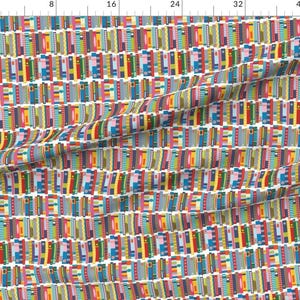 Library Books Fabric I Love Books by Katerhees Scandi Mod Library Book ...