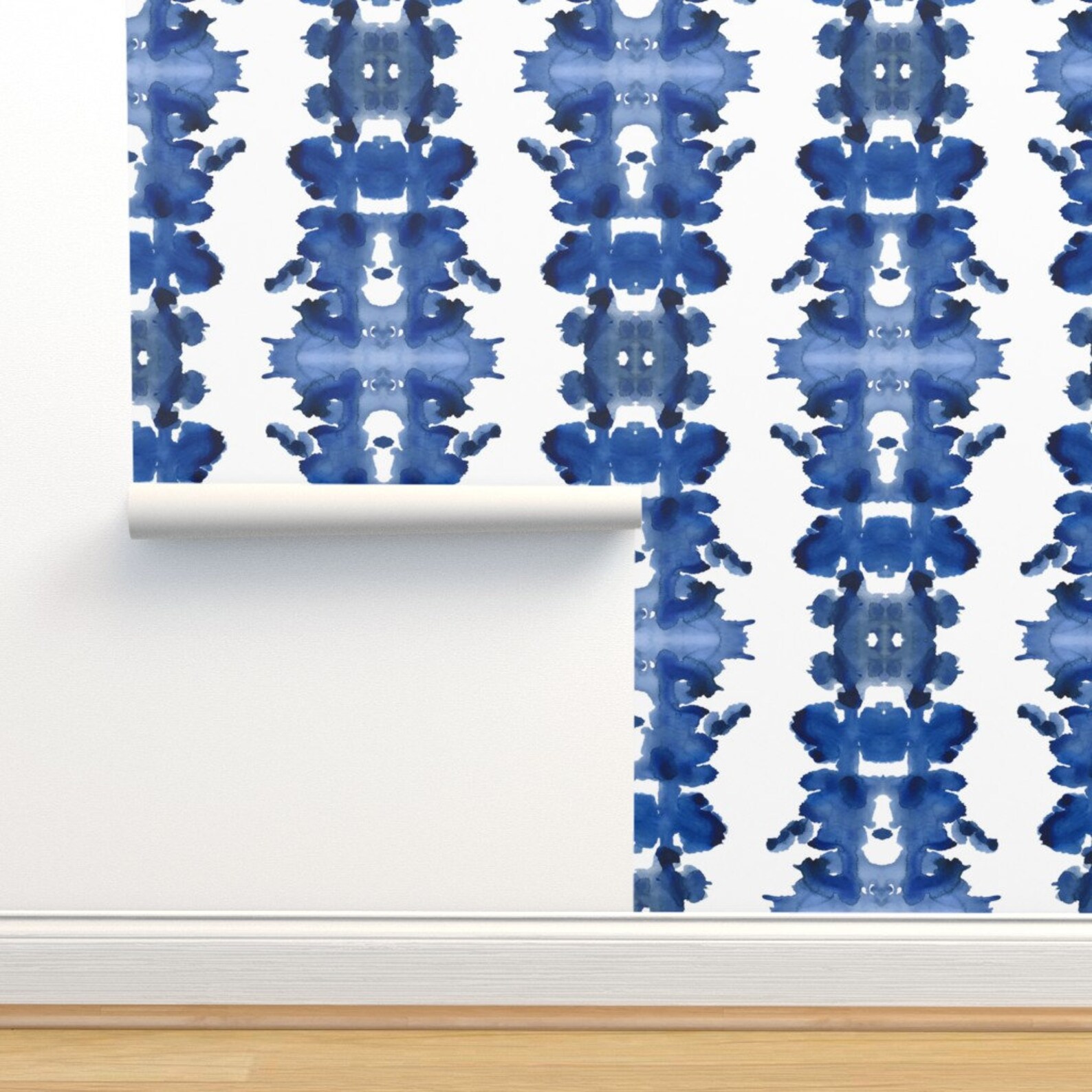 Ink Blot Wallpaper Indigo Double Inkblot by Danika Herrick - Etsy