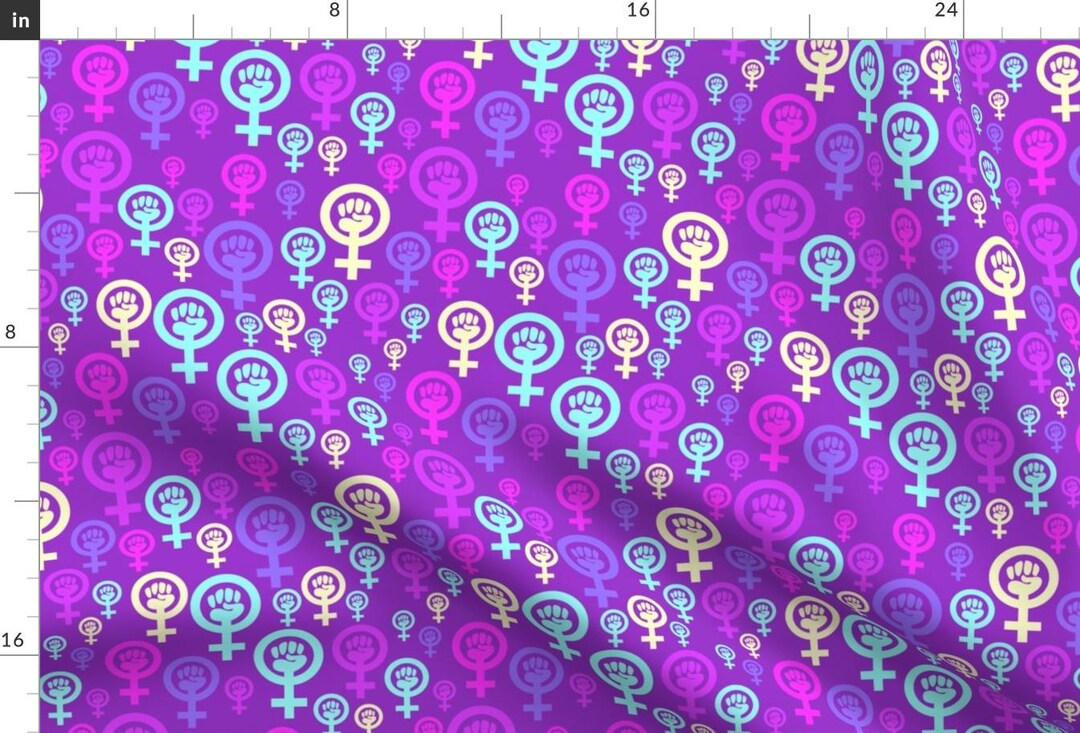 Purple Feminism Fabric - Feminist Symbol in Purple by Spacefem - Womens ...