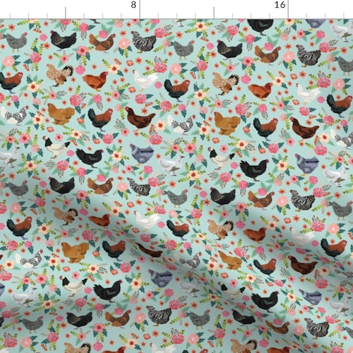 Green Chicken Coop Farm Animal Fabric Spring Chickens Green - Etsy