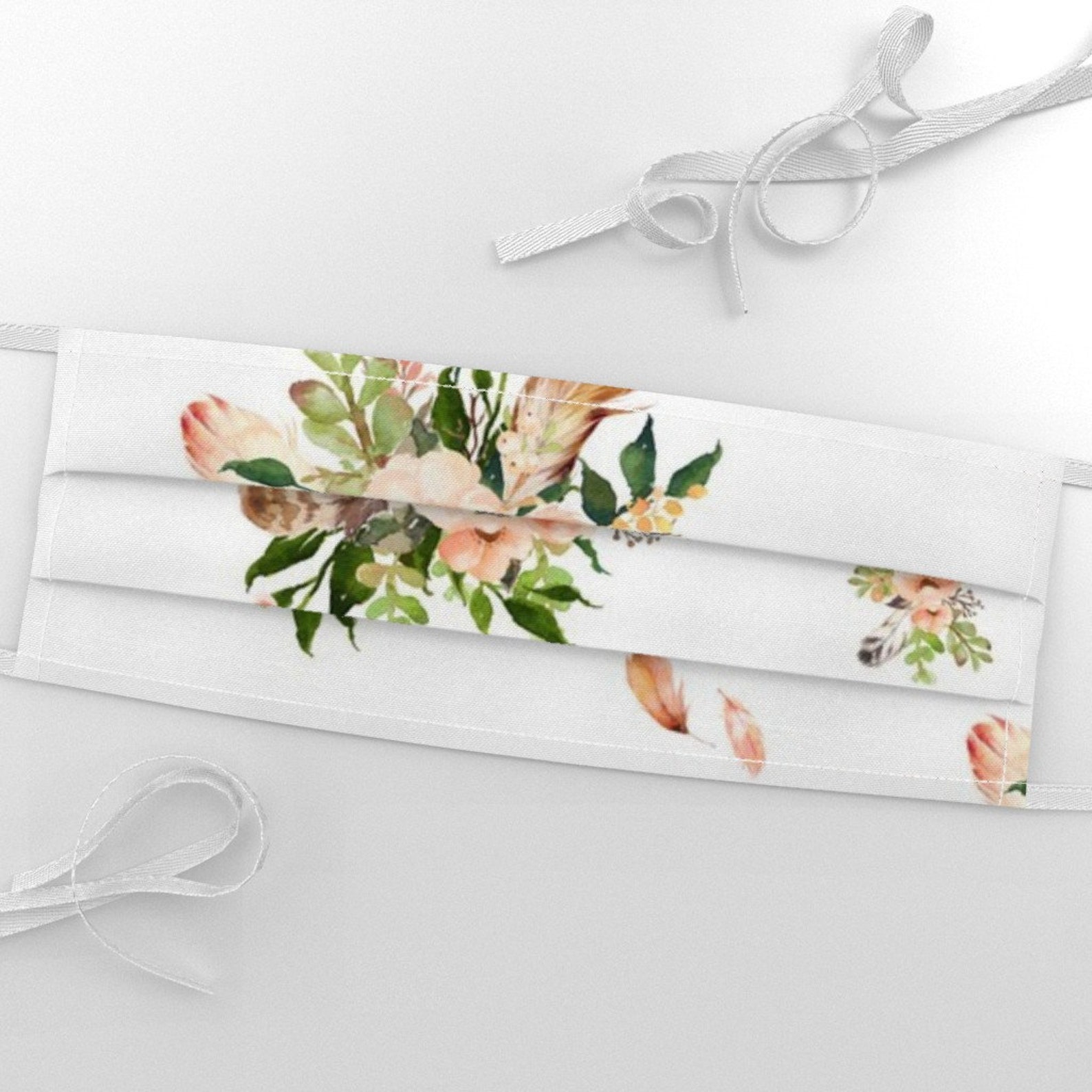 Peach Floral Fabric Peach Headdress Florals by Shopcabin | Etsy