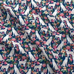 Sheepdog Fabric Old English Sheepdog Florals Cute Floral | Etsy