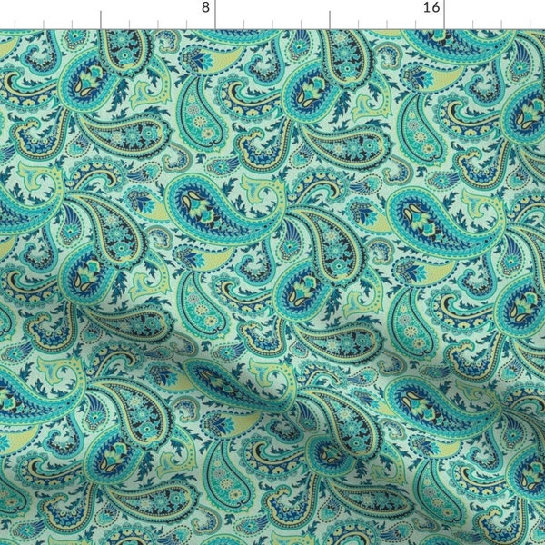 Turquoise Paisley - Etsy