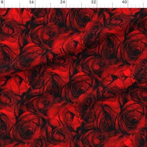 Red Rose Fabric - Blood Roses, Blood Roses by Peacoquettedesigns ...