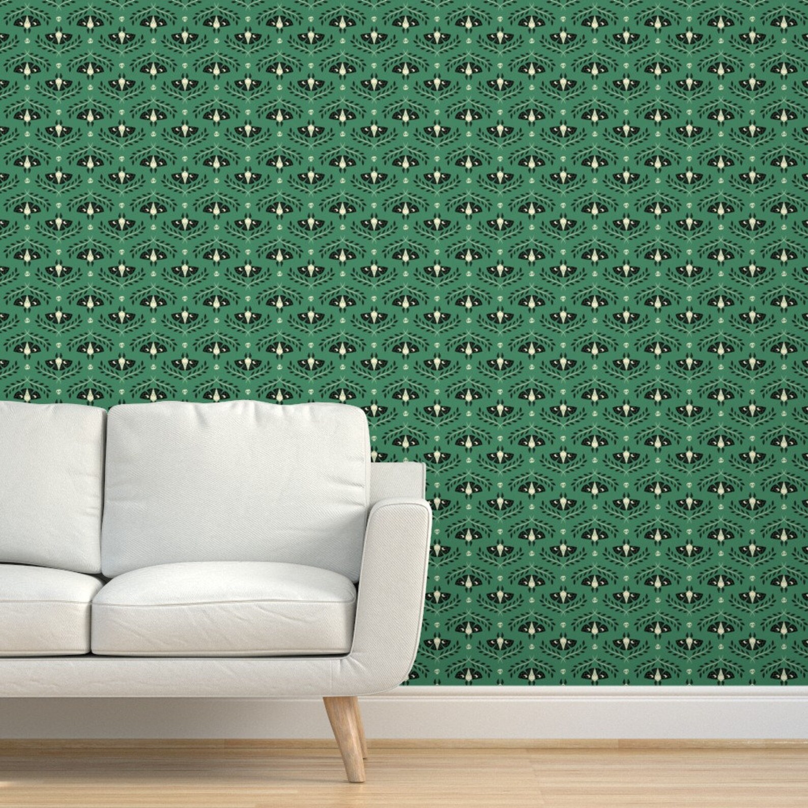 Moth Wallpaper Spooky Moths green by Therewillbecute - Etsy