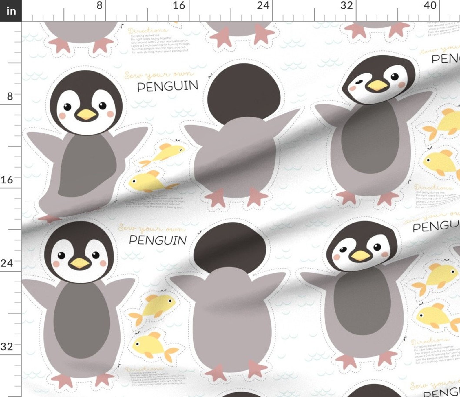 Penguin Fabric Penguin Cut and Sew by Heleenvanbuul Baby - Etsy