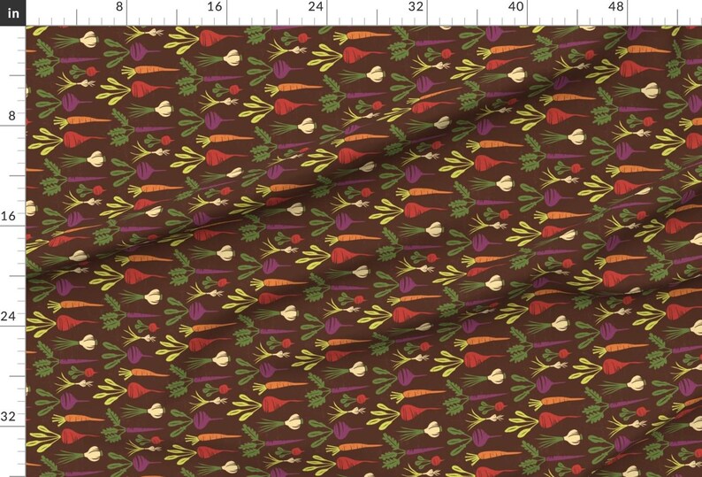 Vegetables Fabric - Botanical Root Veggies by Designs by Lisa K - Fall ...