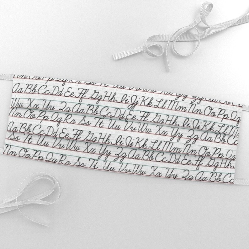 Cursive Fabric Cursive Handwriting by Wolfishie Cursive | Etsy