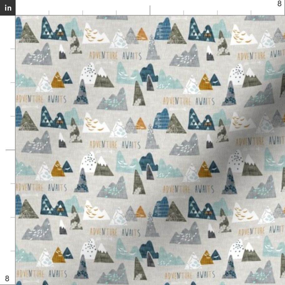 Adventure Awaits Fabric Adventure Awaits earth Micro by - Etsy