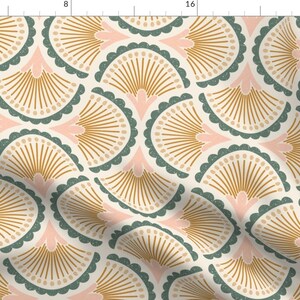 1920s Floral Upholstery Fabric 1920s Luxe Floral by Mijuo_design Teal ...