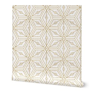 Geometric Star Wallpaper Mod Star White Gold by Crystal - Etsy