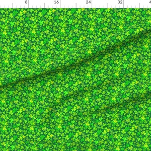 Clover Fabric Green Magic Clovers Pattern by Art of Sun | Etsy
