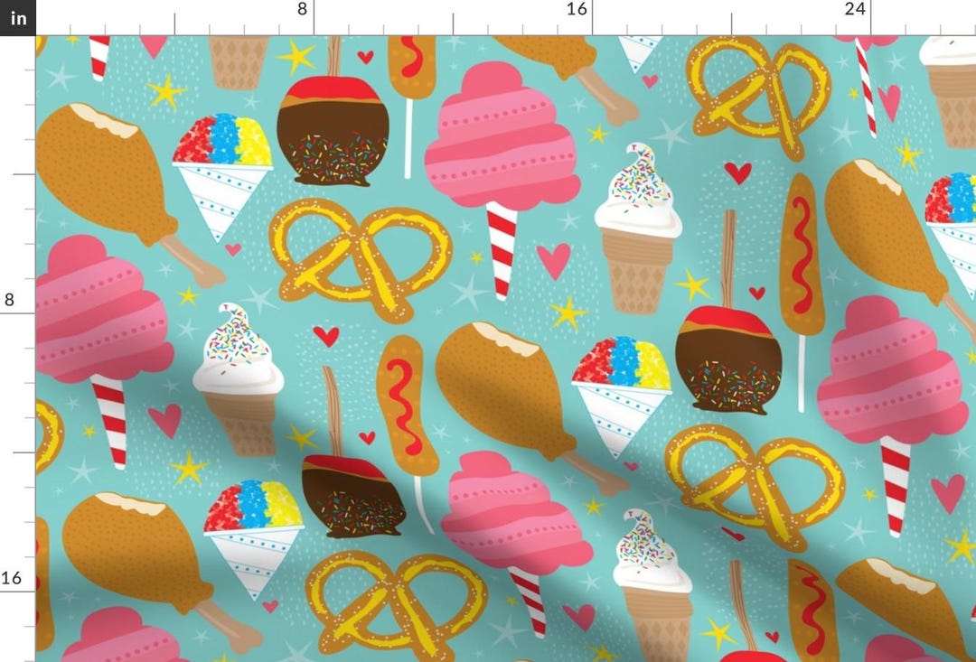 State Fair Fabric - Fun Fair Food by Designs by Lisa K - Colorful ...