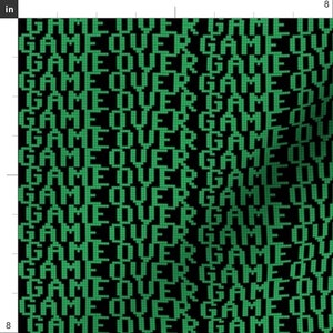 Game Over Fabric Game Over by Ruth_robson Retro Nerdy Game Cotton ...