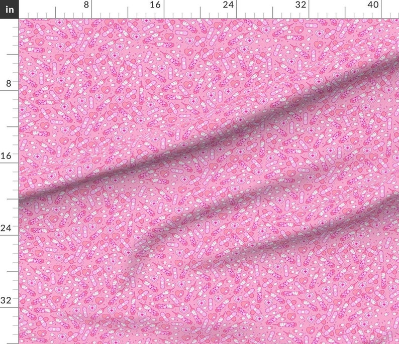 Pink Nurse Bandaid Fabric Pink Nurse Repeat With Syringes - Etsy