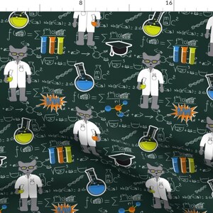 Science Fair Fabric Professor Cat Formulae by Vannina Science Class ...