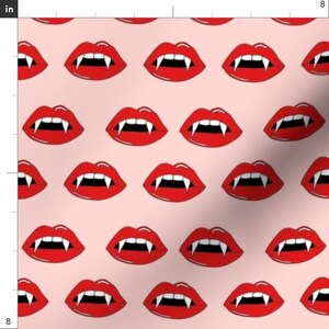 Halloween Fabric - Vampire Lips - Teeth, Lip, Lips, Halloween ...