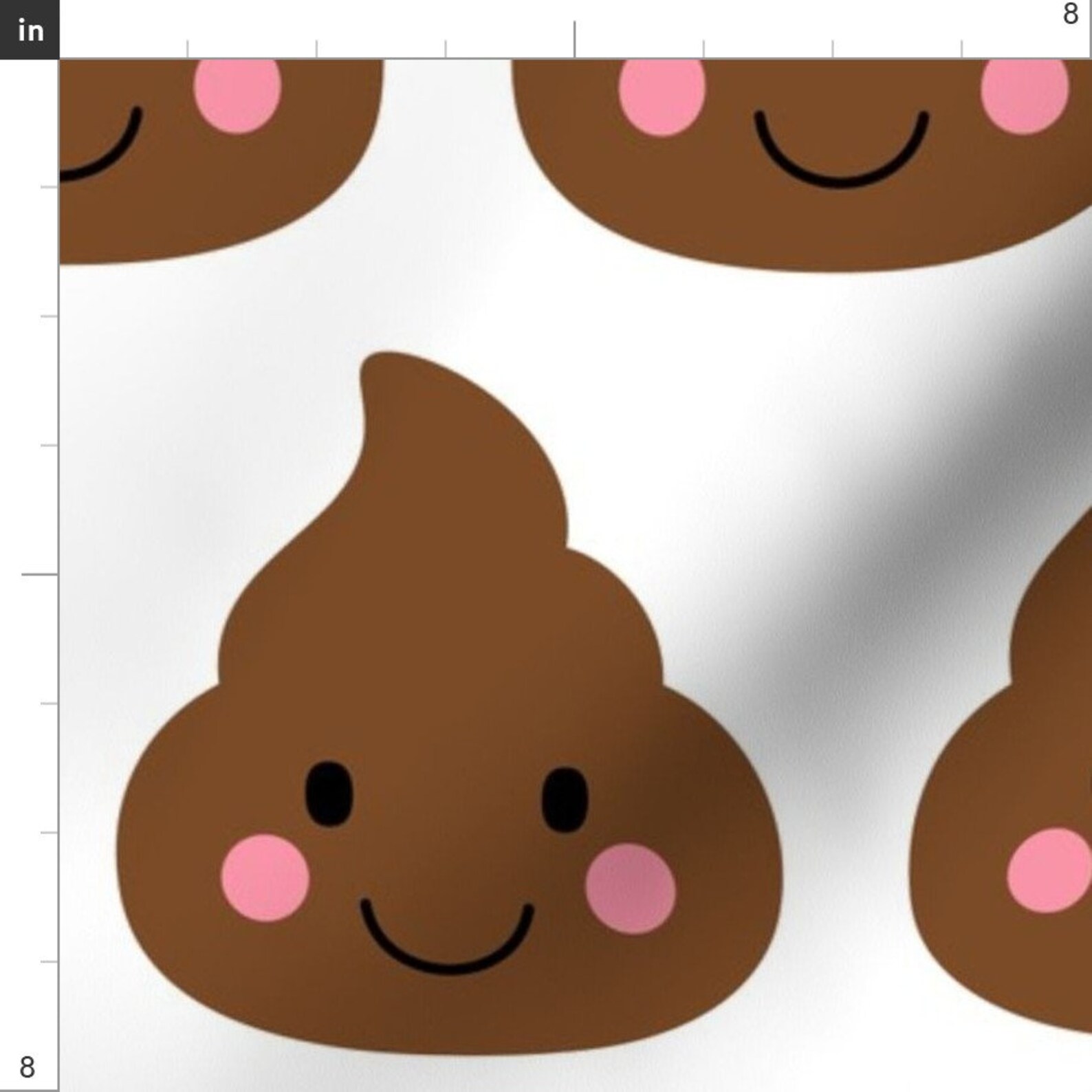 Kaawii Fabric Cheeky Emoji Faces Oh Poop Xl by Misstiina | Etsy