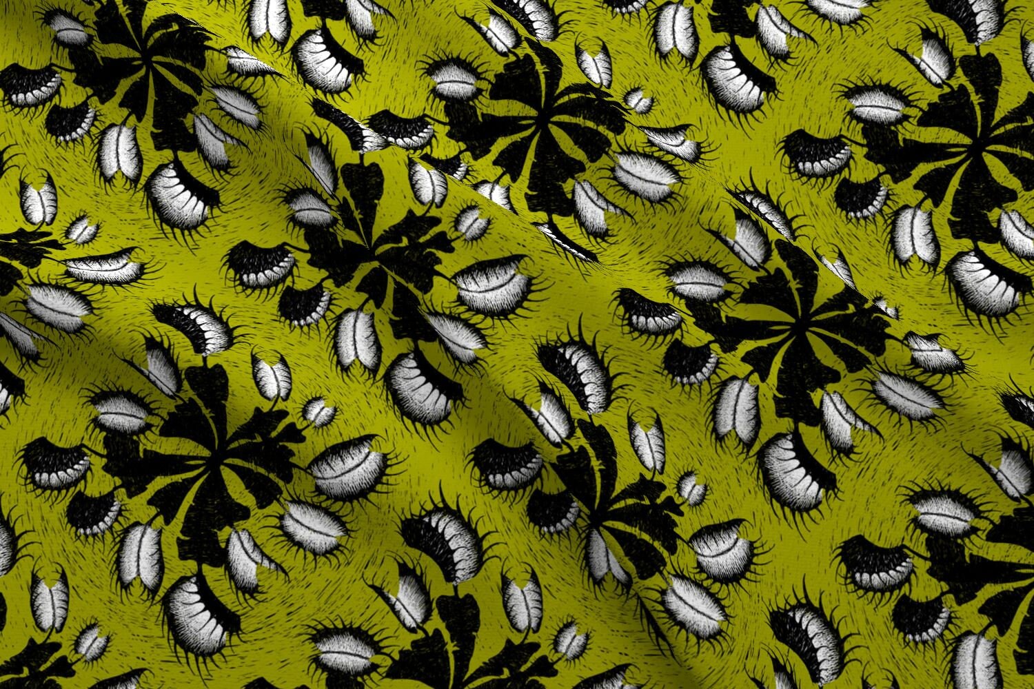 Black Fly Trap Fabric Venus Fly Trap Moss By Thecalvarium | Etsy