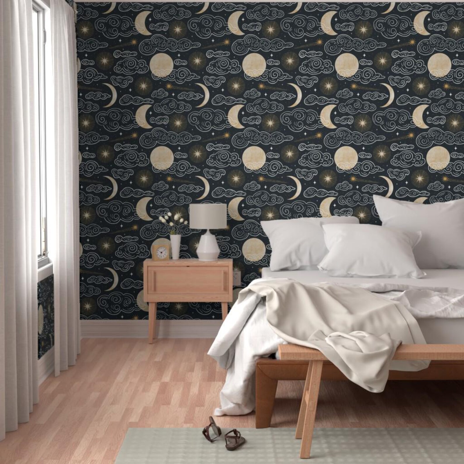 Dreamy Sky Removable Peel and Stick Wallpaper - Whimsical Night ...