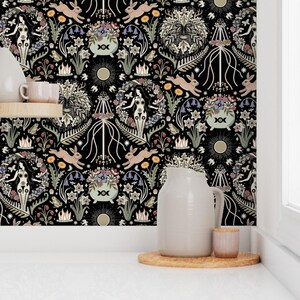 Dark Midsommar Removable Peel and Stick Wallpaper - Witchcraft Floral ...