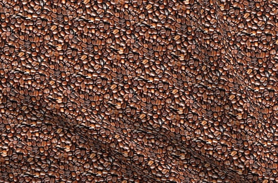 Coffee Beans Fabric Coffee Beans By Punqd Designs Coffee | Etsy