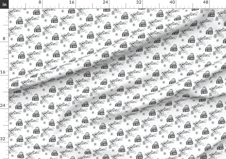 Yeti Fabric Yeti Land By Shopcabin Winter Yeti Nursery | Etsy