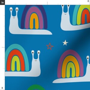 Blue Snail Illustration Stem Fabric Happy Snails by Katerhees Stem Kids ...