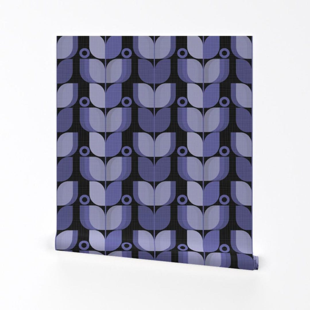 Periwinkle Mod Removable Peel and Stick Wallpaper - Mid Century Modern ...