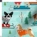 Dog Fabric Snow Day Dogs Winter Sledding Dogs by Petfriendly Dogs ...