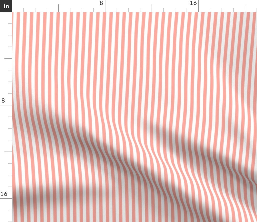 Stripe Fabric Coral Stripe by Sweetzoeshop Stripes Vintage Home Decor ...