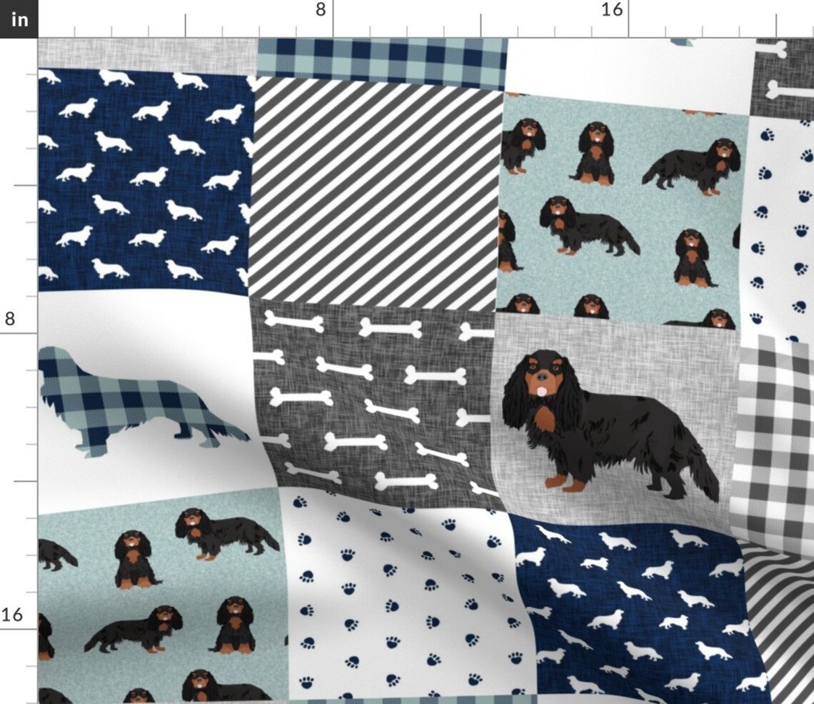 Cavalier King Charles Fabric Cavalier King Charles Spaniel | Etsy