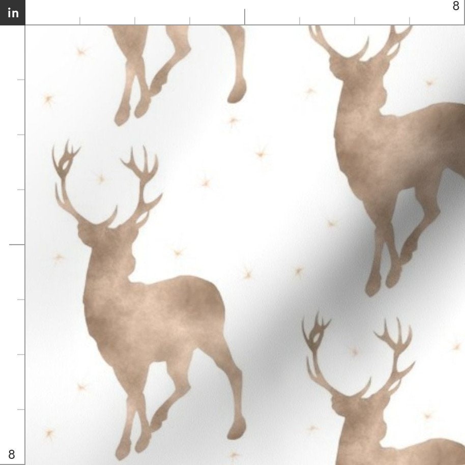 Watercolor Buck Fabric Buck in Tan Baby Boy Woodland Nursery - Etsy