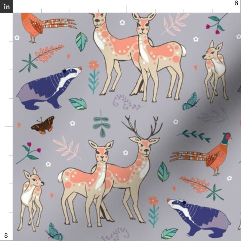 Badger Fabric Deer Badger By Angie Spurgeon Badger | Etsy
