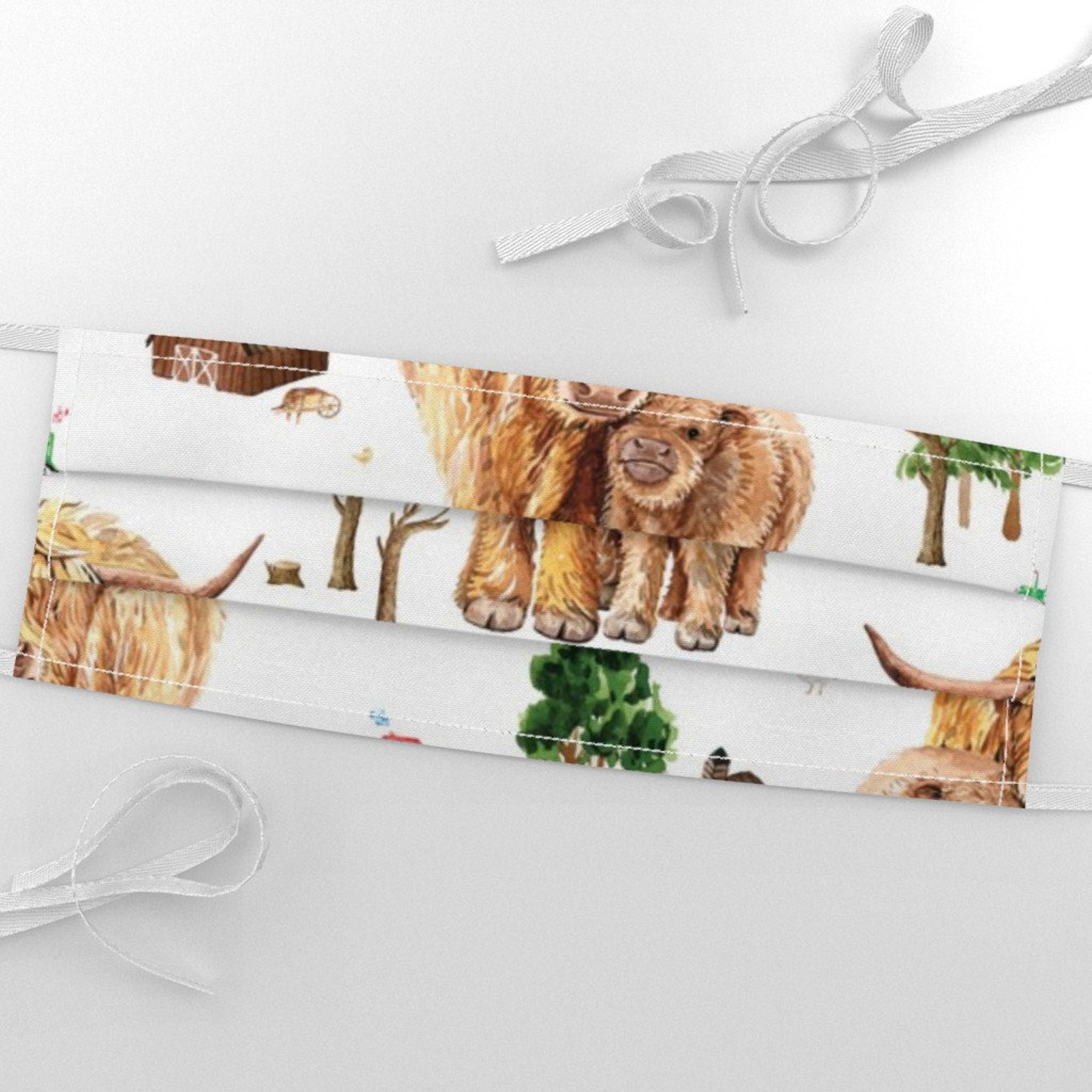 Highland Cow Fabric Highland Cattle Farm by Karolina Papiez - Etsy