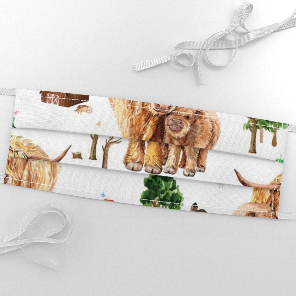 Highland Cow Fabric Highland Cattle Farm by Karolina Papiez - Etsy