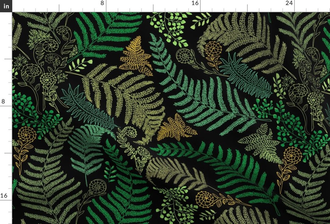 Fiddle Fern Fabric - Hapu'u Fiddle Fern by Hnldesigns - Hawaiian ...