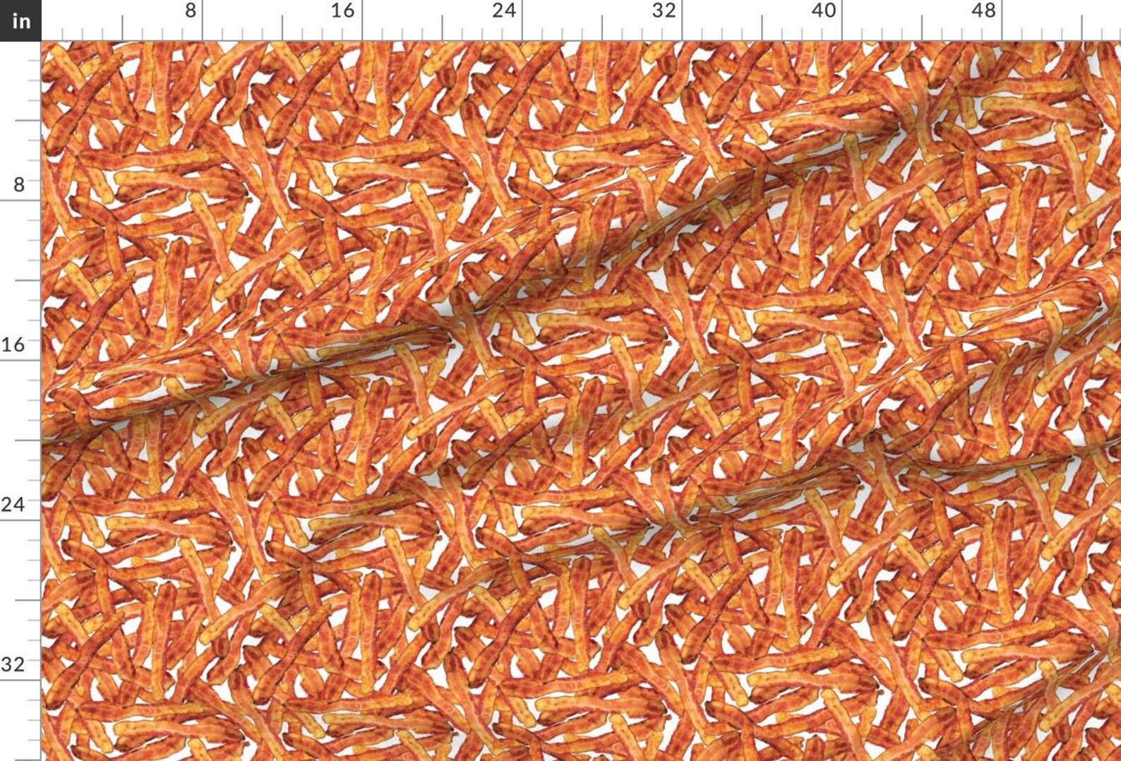Crispy Streaky Bacon Fabric - Bacon Madness by Xoxotique - Slices ...