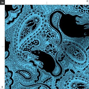 Rat Fabric turquoise Paisley Rats Medium Size by Paisleypower Rat ...