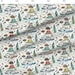 Watercolor Lake Camping Fabric - Lake House Fishing Motif by Kim ...