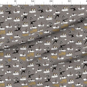 Orca Fabric Antics in Antartica by Nouveau Bohemian Orca Cotton Fabric ...