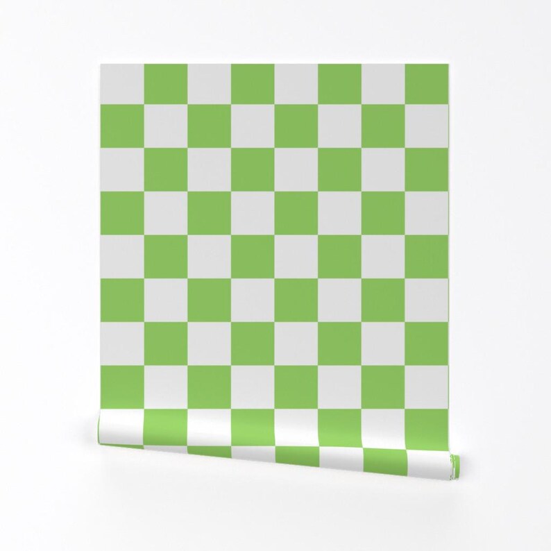 80s Checkered Removable Peel and Stick Wallpaper - Lime Green Neon ...