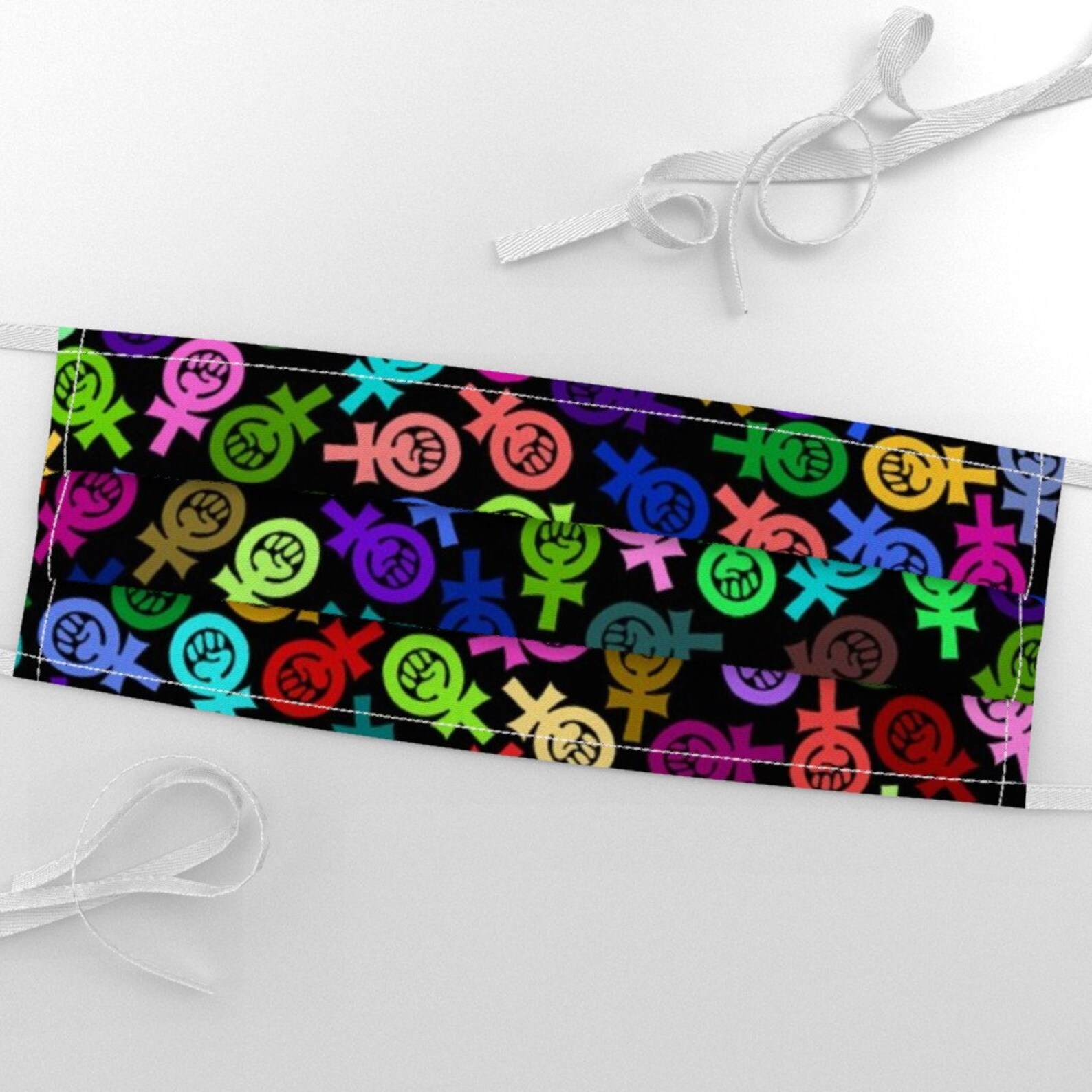 Feminist Activist Fabric Feminism Fists on Black by Spacefem | Etsy