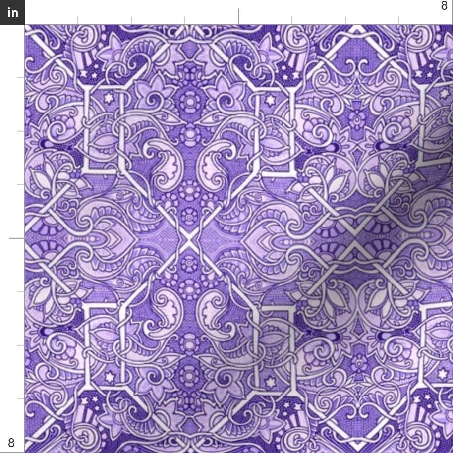 Vintage Fabric Purple Paisley Patch by Edsel2084 Art - Etsy