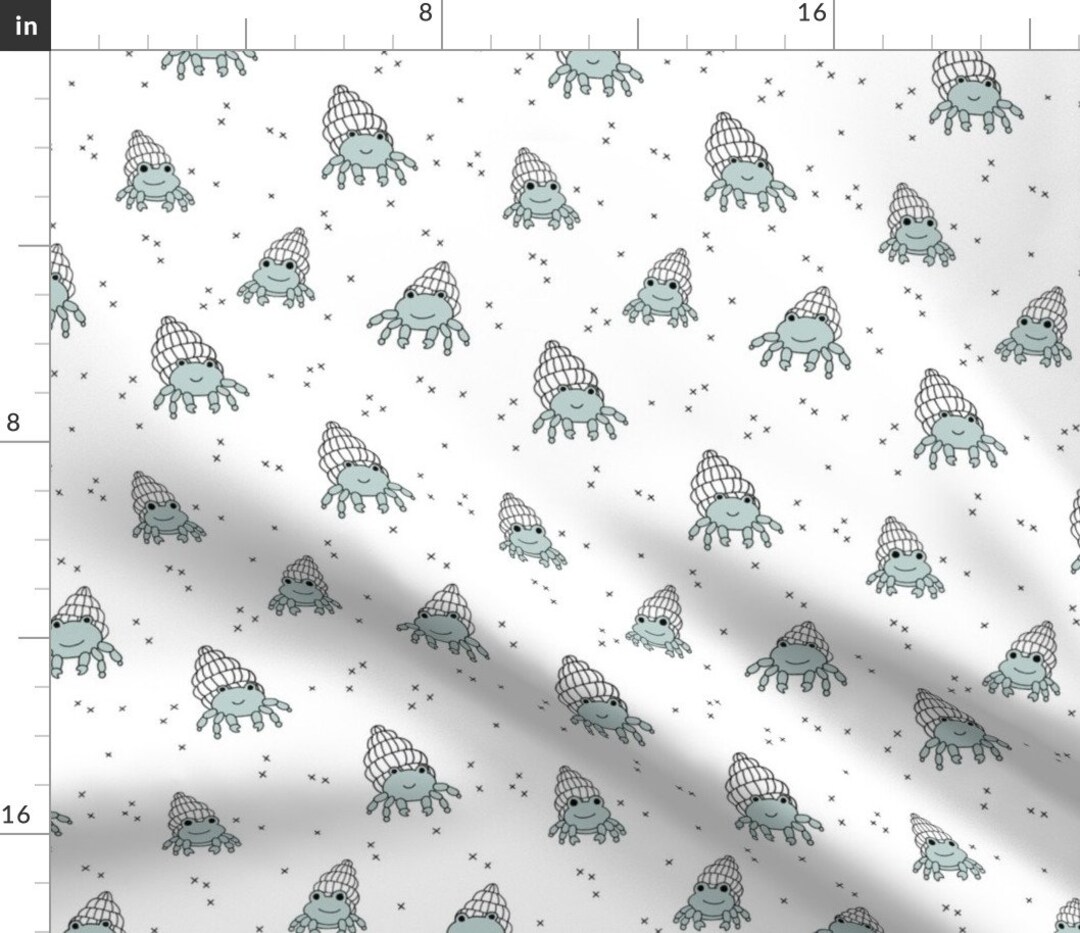 Hermit Crab Fabric Kawaii Under Water Lobster Crab and Shell by ...