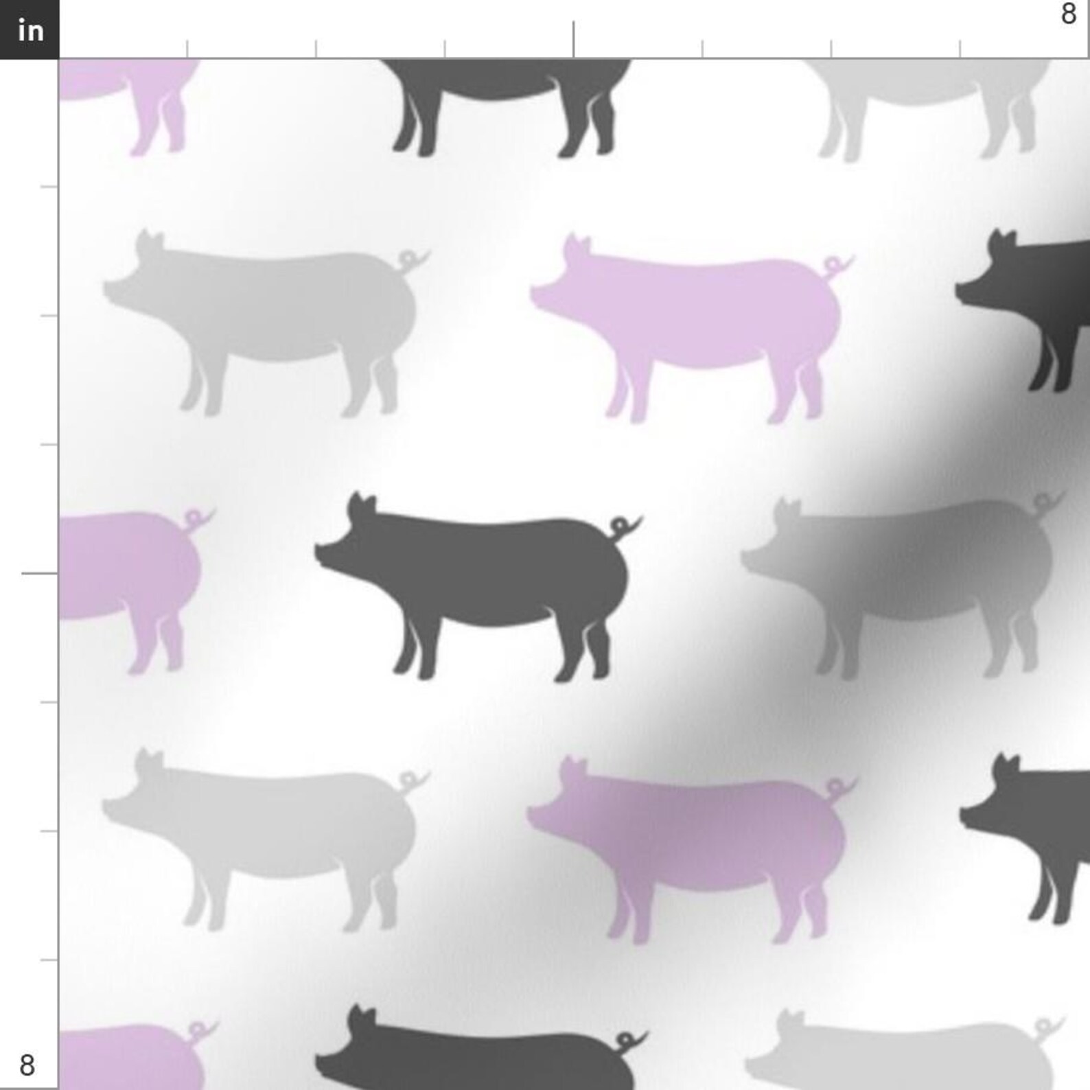 Purple Pig Fabric - Multi Pigs - Purple and Gray by Littlearrowdesign ...