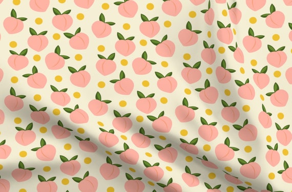 Peach Fabric Peachy-Large Scale By Lapetitelecour Peach | Etsy